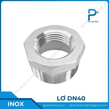 Lơ thu ren inox DN40 - Lơ giật cấp phi 48