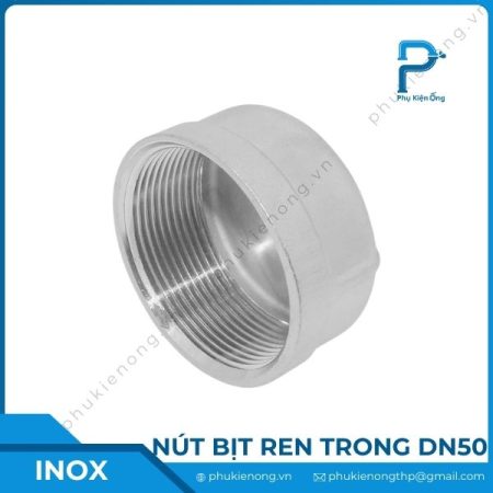 Nút bịt ren trong inox DN50 | Đầu bịt ống inox ren ngoài D60