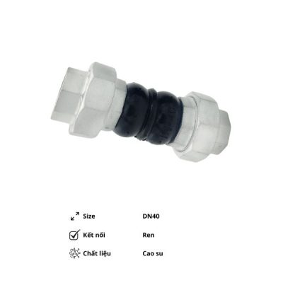 Khớp nối mềm cao su nối ren DN40 - 1 1/2"