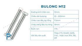 Bu lông M12 là gì? Tìm hiểu chi tiết về bu lông M12